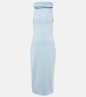 Alaïa Hooded Jersey Midi Dress