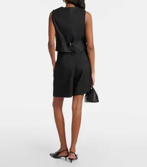 Veronica Beard Bennett Linen-blend Twill Vest