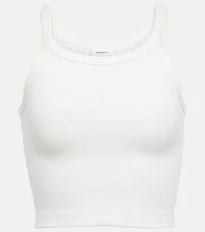 Wardrobe.NYC X Hailey Bieber Hb Cropped Cotton-blend Tank Top - White