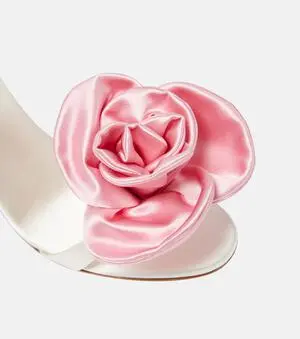 Magda Butrym Floral Appliqué Satin Sandals