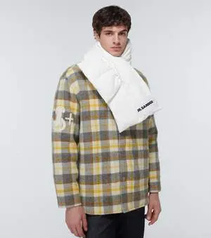 JIL SANDER Padded Down Scarf - White