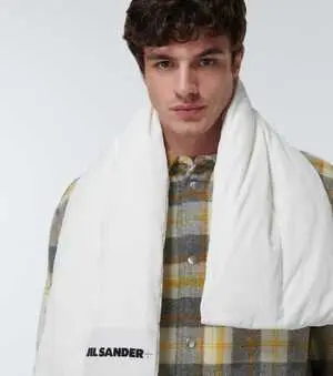 JIL SANDER Padded Down Scarf - White