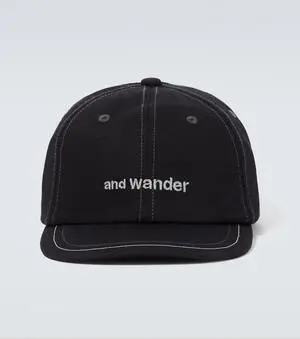 AND WANDER Logo Baseball Cap - Black