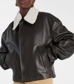 Bottega Veneta Shearling-trimmed Leather Jacket