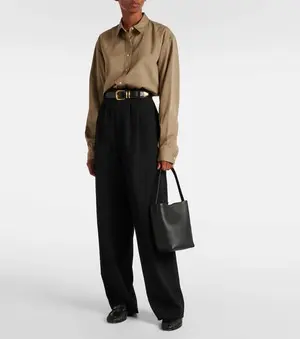 THE ROW Park Small Leather Tote Bag - Black