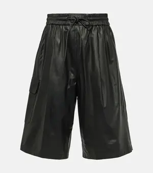 YVES SALOMON Leather Bermuda Shorts