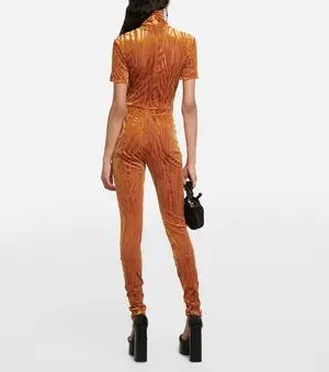 Alex Perry Benton Devore Zebra-print Catsuit