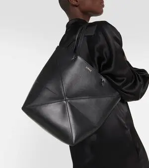Loewe Puzzle Fold Medium Tote Bag - Black