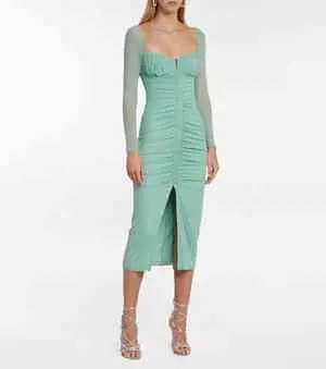 SELF-PORTRAIT Ruched Midi Dress