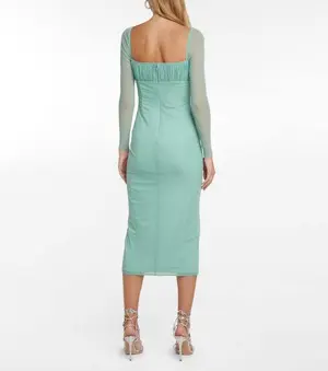 SELF-PORTRAIT Ruched Midi Dress