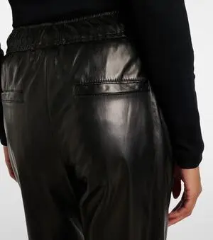 Brunello Cucinelli Leather Straight Pants