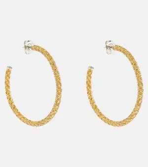Amina Muaddi Cameron Crystal-embellished Earrings - Orange