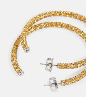 Amina Muaddi Cameron Crystal-embellished Earrings - Orange
