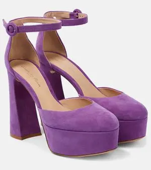 GIANVITO ROSSI Vernice Platform Pumps - Pink