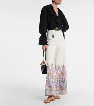 Etro Printed Wide-leg Pants
