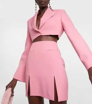 Blumarine Cropped Crepe Blazer