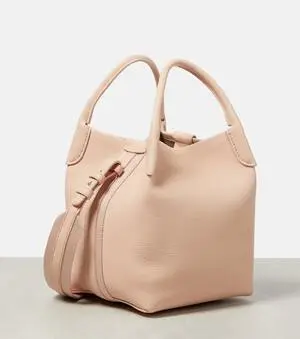Loro Piana Bale Small Leather Tote Bag - Beige