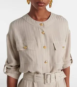 TOM FORD Striped Belted Shirt Dress