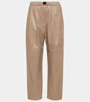 Brunello Cucinelli Mid-rise Leather Pants
