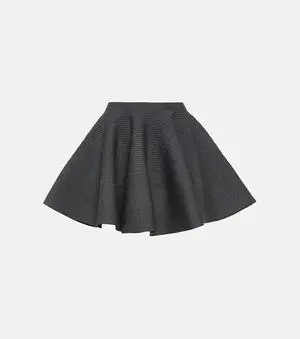 Alaïa Ribbed-knit Wool-blend Miniskirt