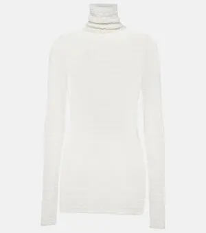 TOTEME Crochet Turtleneck Top