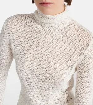 TOTEME Crochet Turtleneck Top
