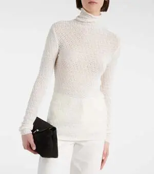 TOTEME Crochet Turtleneck Top