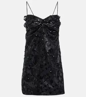 GANNI Sequined Lace Mini Dress