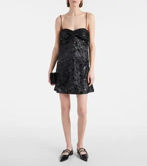 GANNI Sequined Lace Mini Dress