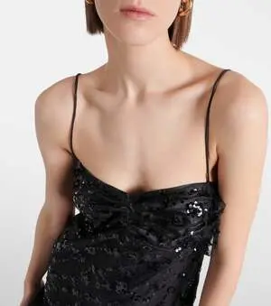 GANNI Sequined Lace Mini Dress