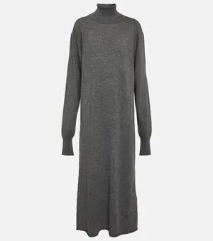 JIL SANDER Cashmere Turtleneck Midi Dress