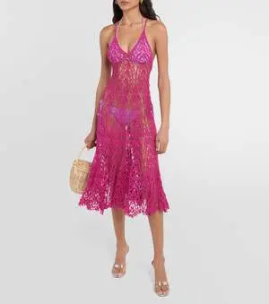 Anna Kosturova Open-knit Cotton Midi Dress