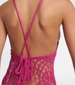 Anna Kosturova Open-knit Cotton Midi Dress