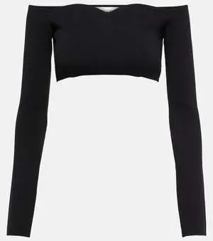 Nina Ricci Off-shoulder Crop Top - Black