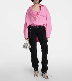 Attico Glory Ruffled Cotton Bra Top