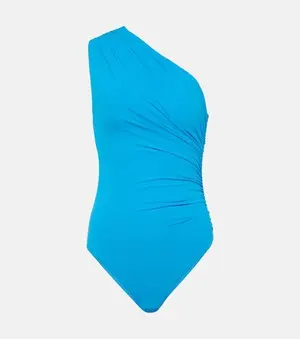 Melissa Odabash Arizona One-shoulder Gathered Swimsuit - Blue