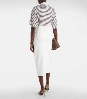 Brunello Cucinelli Denim Midi Skirt