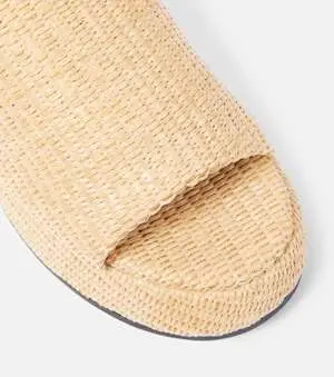 GANNI Raffia Platform Mules