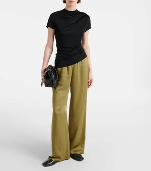 Vince Low-rise Satin Wide-leg Trousers