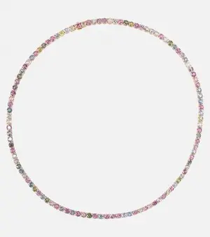 BUCHERER FINE JEWELLERY Pastello Essentials Riviere 18kt Rose Gold Necklace With Sapphires - Multicoloured