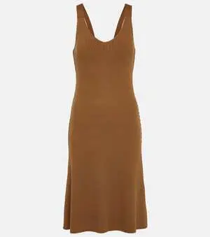 Vince Ribbed-knit Midi Dress