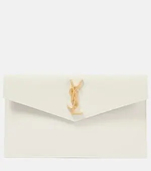 Saint Laurent Uptown Leather Clutch - White
