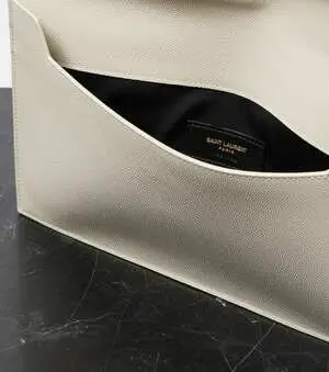 Saint Laurent Uptown Leather Clutch - White