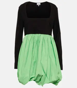GANNI Balloon Skirt Taffeta Minidress - Multicoloured