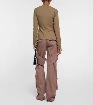 Blumarine Tie-front Wool-blend Blouse - Green
