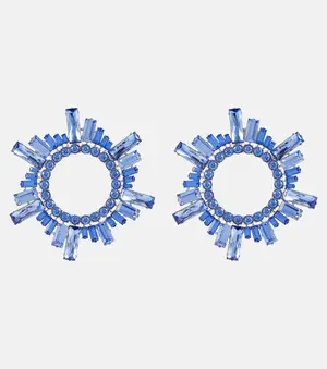 Amina Muaddi Begum Crystal Earrings - Blue