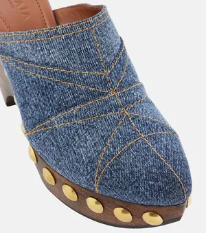 Alaïa Le Sabot Denim Mules