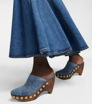 Alaïa Le Sabot Denim Mules