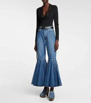 Alaïa Le Sabot Denim Mules