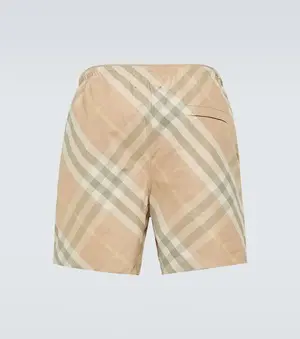 Burberry Check Swim Trunks - Beige